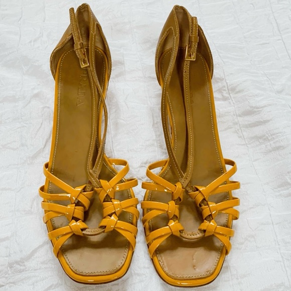 Prada | Shoes | Authentic Prada Rattan Sandals Shoes Size 375 | Poshmark